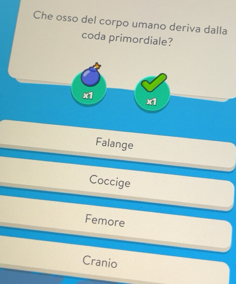 Risolto:Che osso del corpo umano deriva dalla coda primordiale? x1 x1 ...