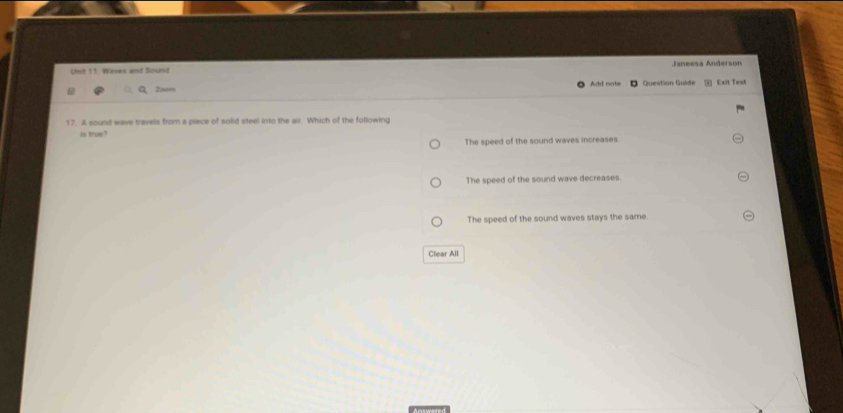 Solved: Uit 11 Waves and Sound Janeesa Anderson Zoom Add note Q ...