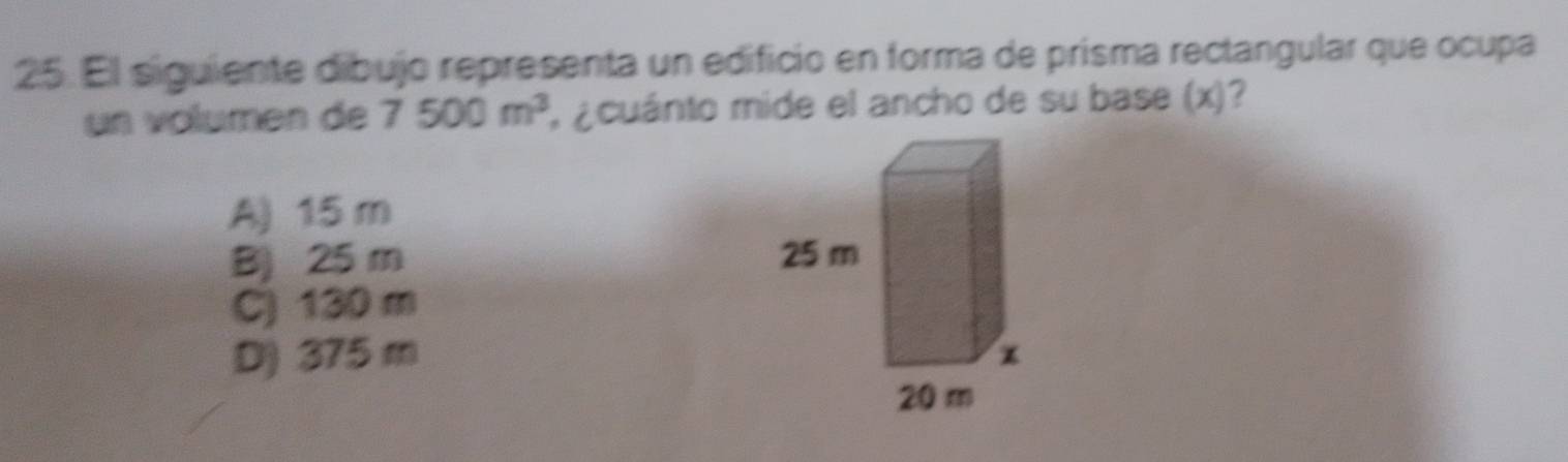 Resuelto:El siguiente dibujo representa un edificio en forma de prisma rectangular que ocupa un vol