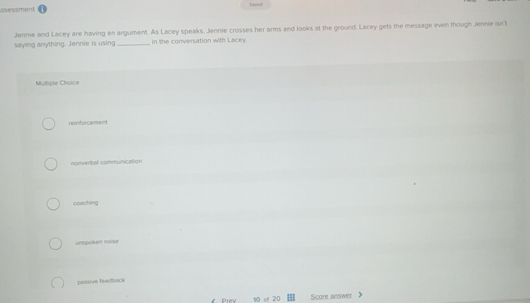 Solved: ssessment Saved Jennie and Lacey are having an argument. As ...