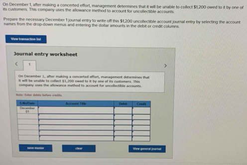 Solved: On December 1, after making a concerted effort, management ...