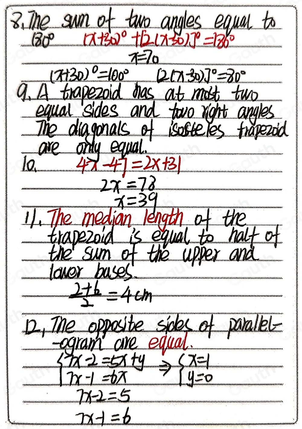 Solved Two Consecutive Angles Of A Parallelogram Have Measures X 30 0 And [2 X 30 ] 0 What