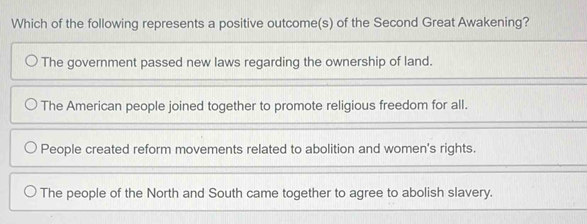 Solved: Which of the following represents a positive outcome(s) of the ...