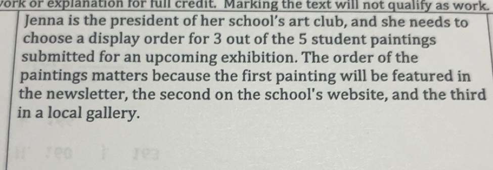 Solved: work or explanation for full credit. Marking the text will not ...