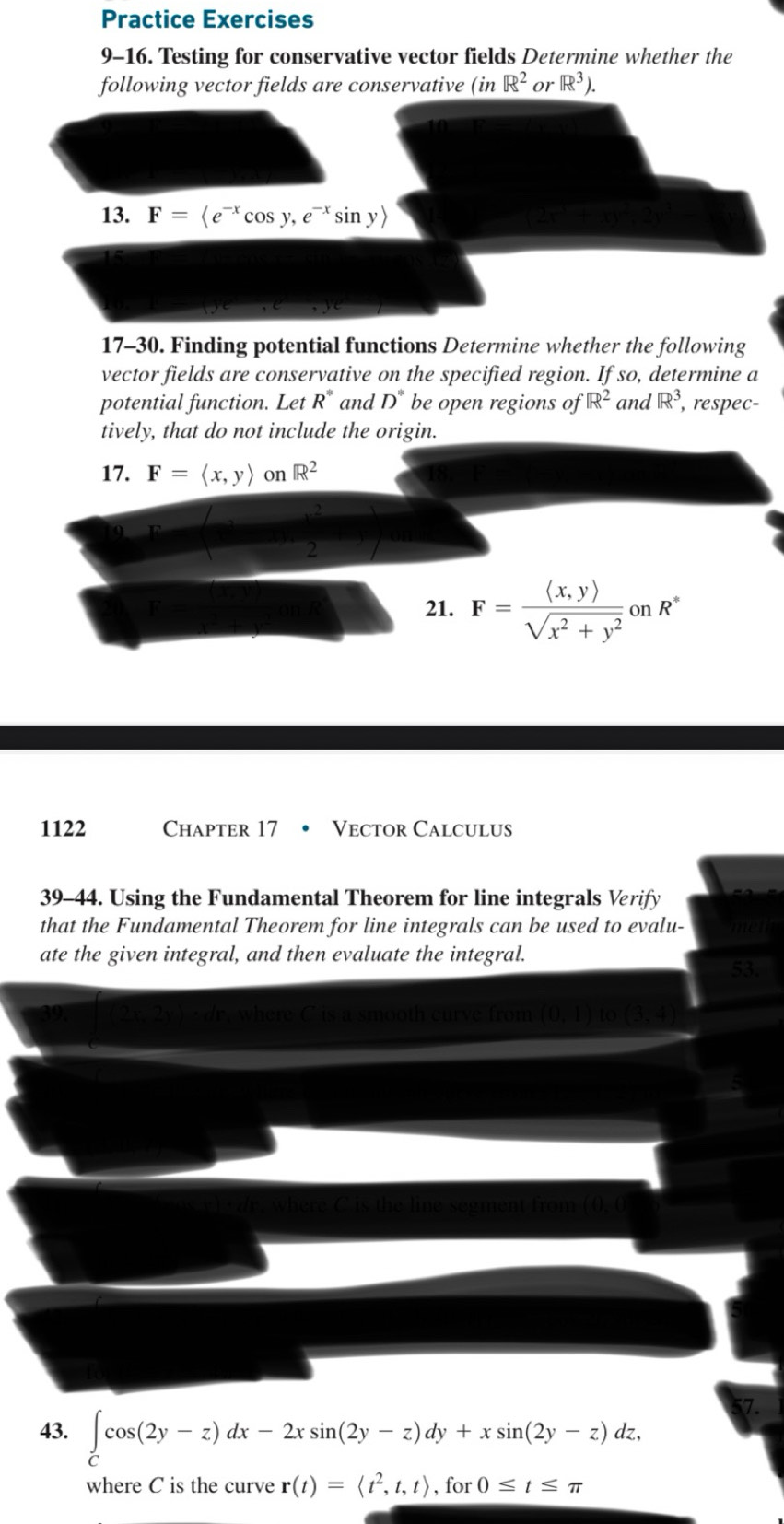 Solved: Practice Exercises 9-16. Testing for conservative vector fields ...