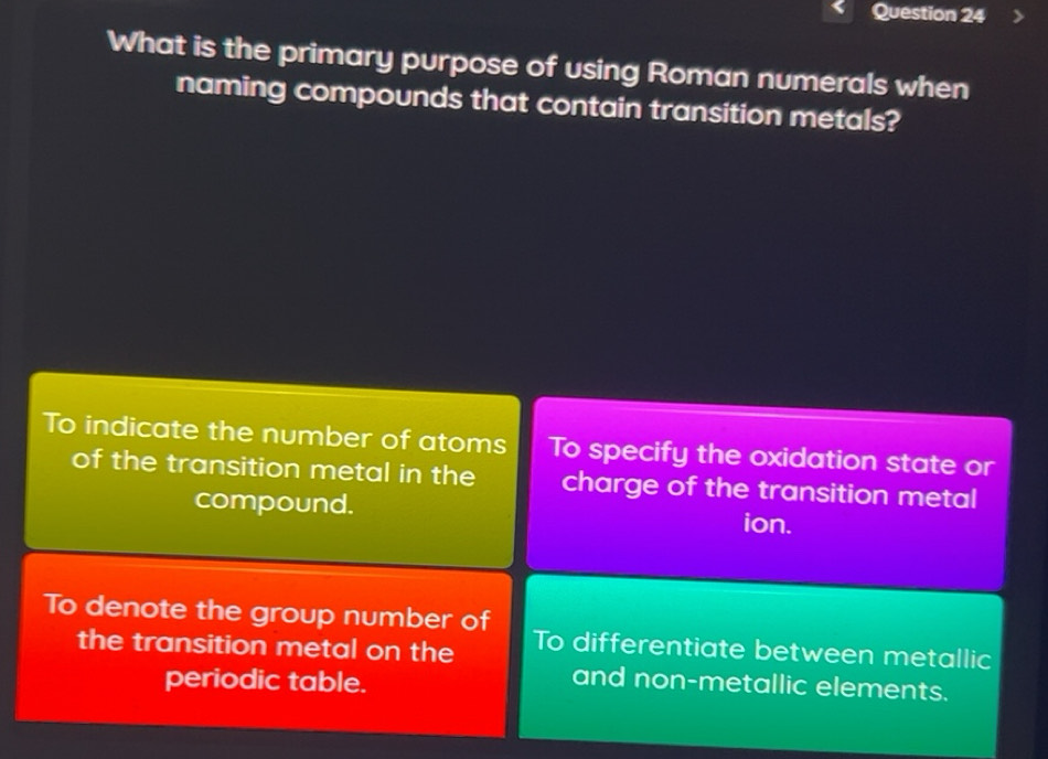 Solved: What is the primary purpose of using Roman numerals when naming ...