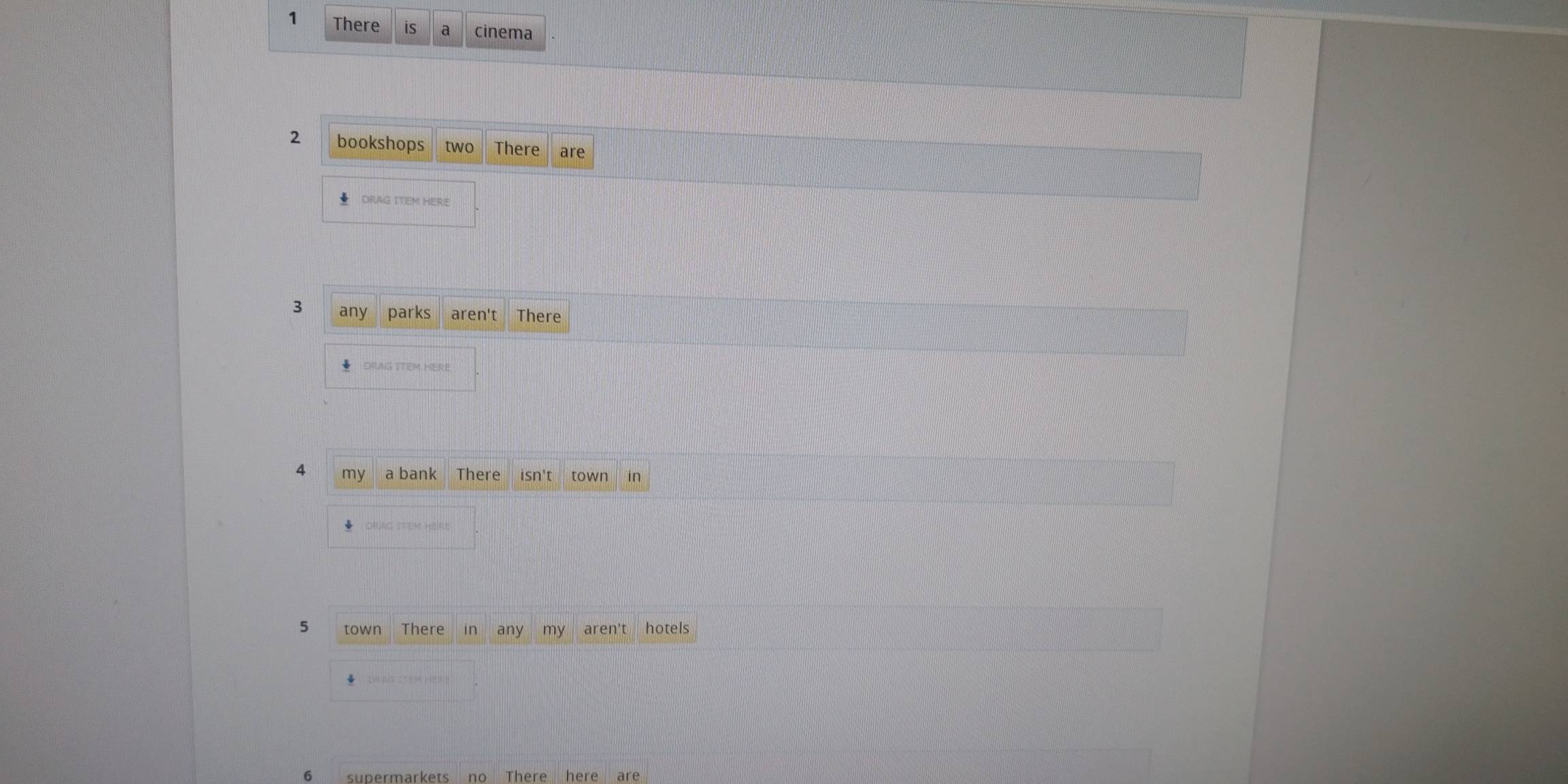 Resuelto:There is a cinema 2 bookshops two There are DRAG ITEM HERE 3 ...