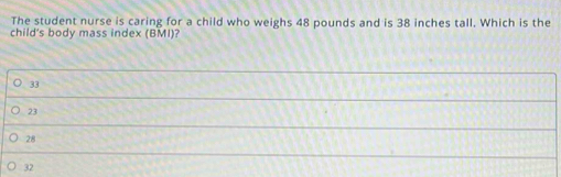 Solved: The student nurse is caring for a child who weighs 48 pounds ...
