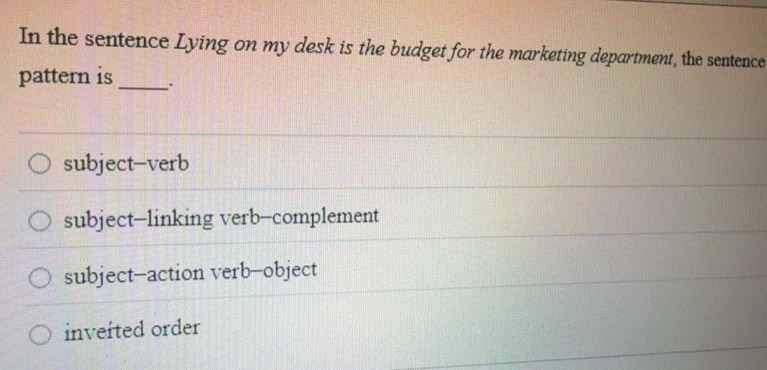 Solved: In the sentence Lying on my desk is the budget for the ...