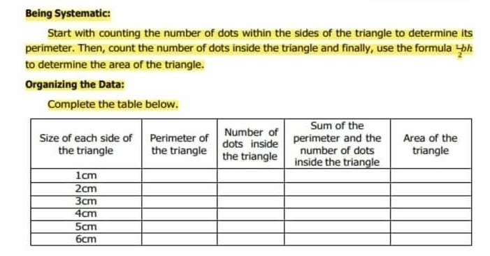 Solved: Being Systematic: Start with counting the number of dots within ...