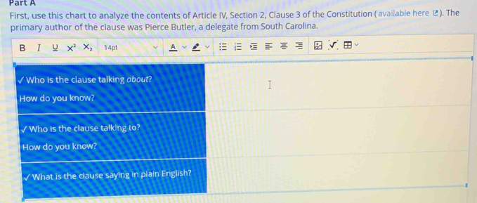 First, use this chart to analyze the contents of Article IV, Section 2 ...