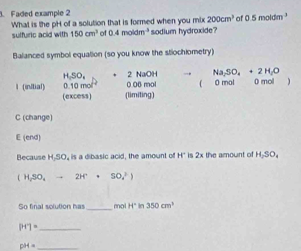 Solved: Faded example 2 What is the pH of a solution that is formed ...