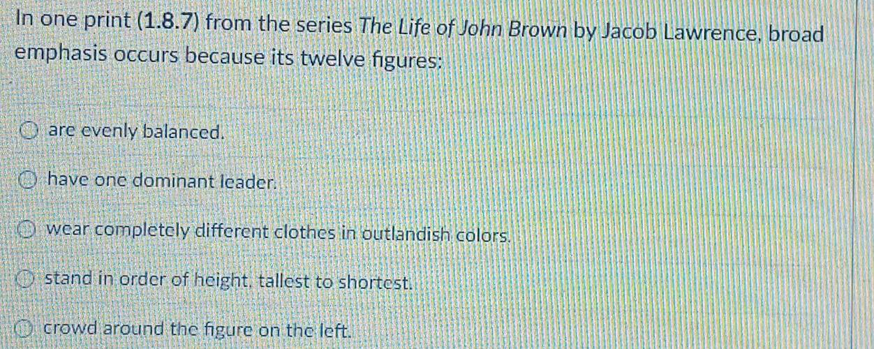 Solved: In one print (1.8.7) from the series The Life of John Brown by ...