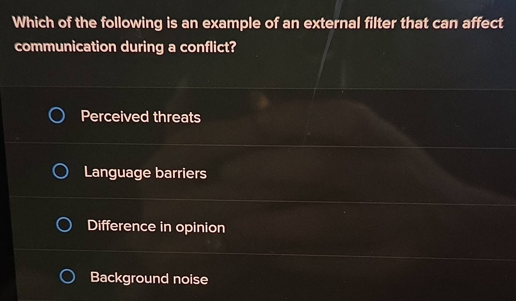 Solved: Which of the following is an example of an external filter that ...