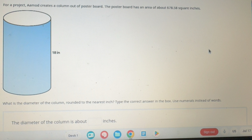 Solved: For a project, Aamod creates a column out of poster board. The ...