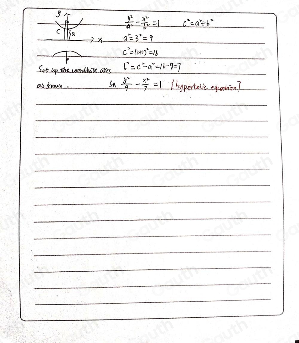 Solved: The diagram below shows a hyperbolic mirror with the camera ...
