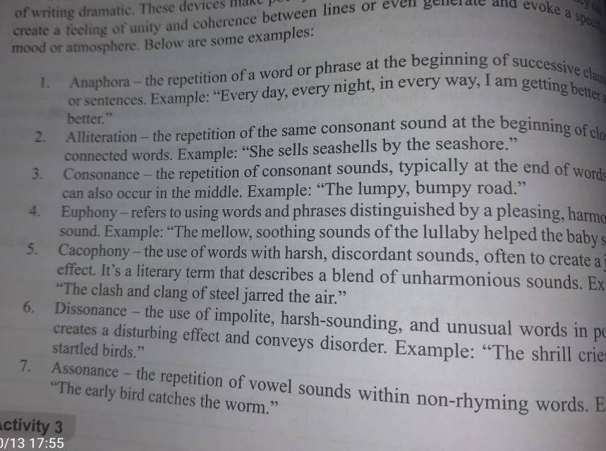 Solved: of writing dramatic. These devices make create a feeling of ...