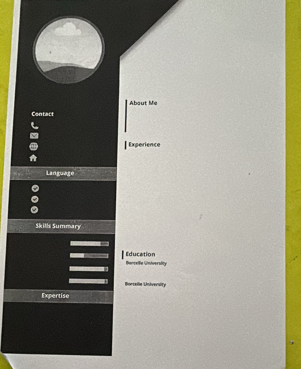 Solved: About Me Contact Experience Language Skills Summary Education ...