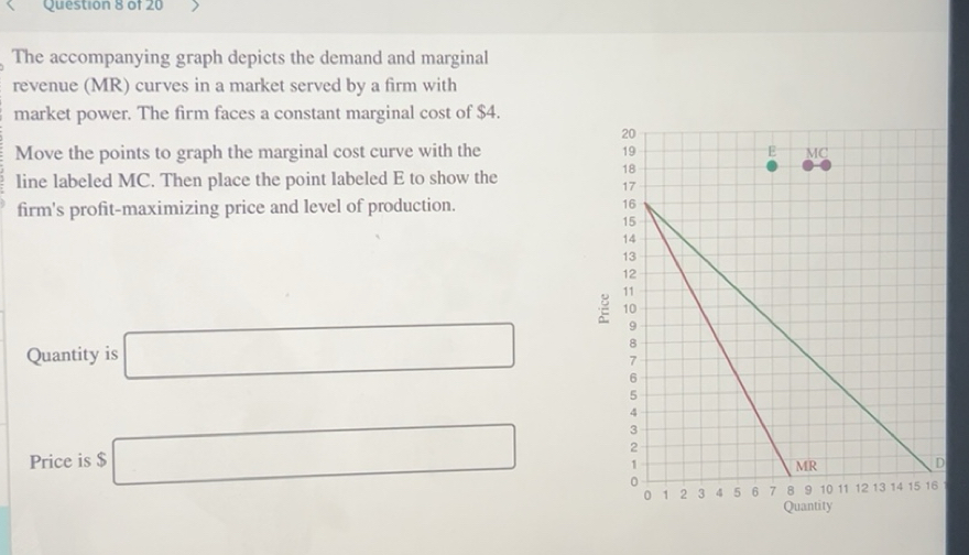 Solved: The accompanying graph depicts the demand and marginal revenue ...