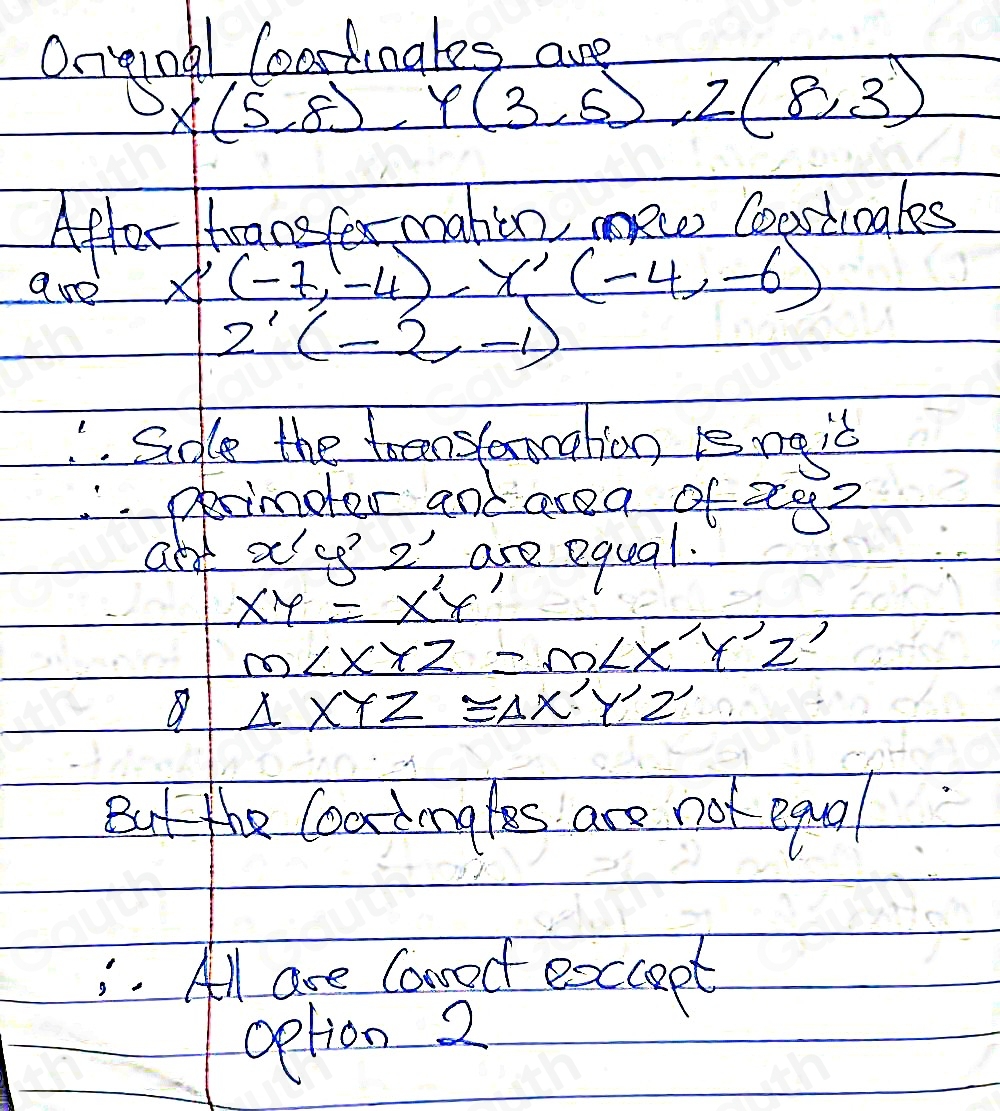 Solved: The graph shows XYZ. A rotation 90° counterclockwise about the ...