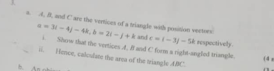 Solved: A. B. and C are the vertices of a triangle with position ...