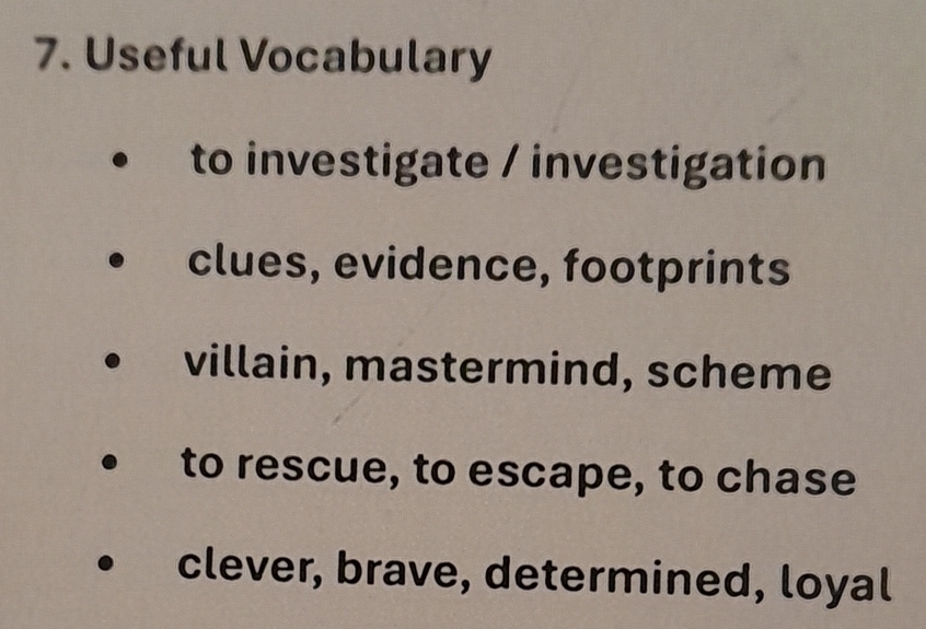 Résolu :Useful Vocabulary to investigate / investigation clues ...