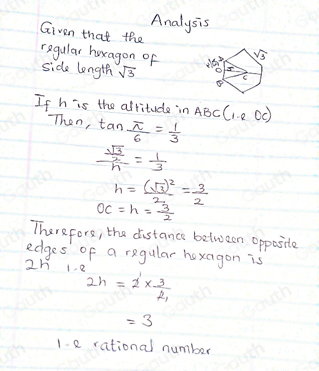 Solved: Prove that the distance between opposite edges of a regular ...