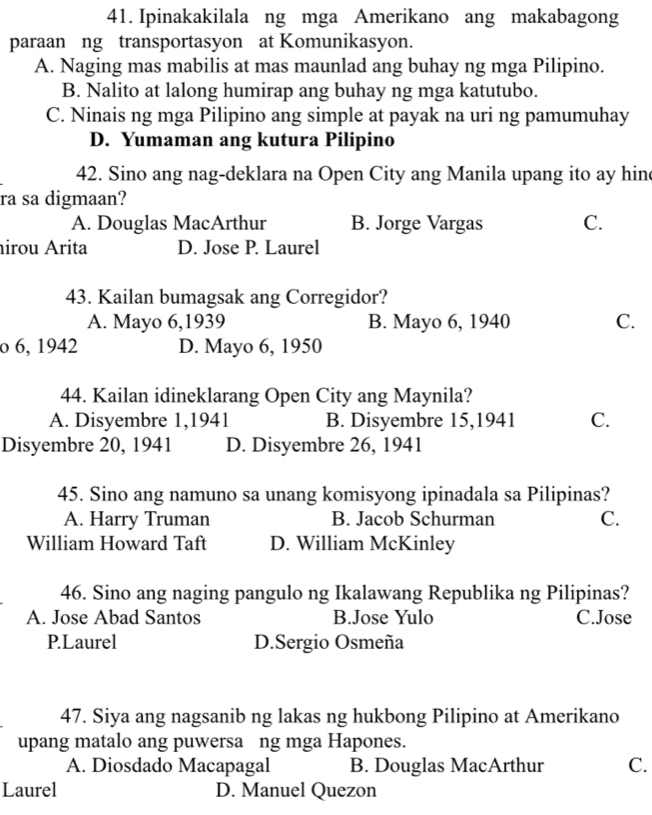 Solved: Ipinakakilala ng mga Amerikano ang makabagong paraan ng ...