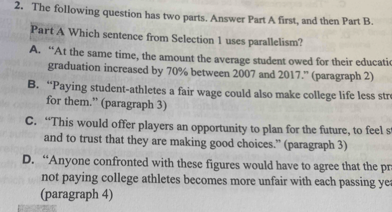Solved: The following question has two parts. Answer Part A first, and then Part B. Part A Which ...