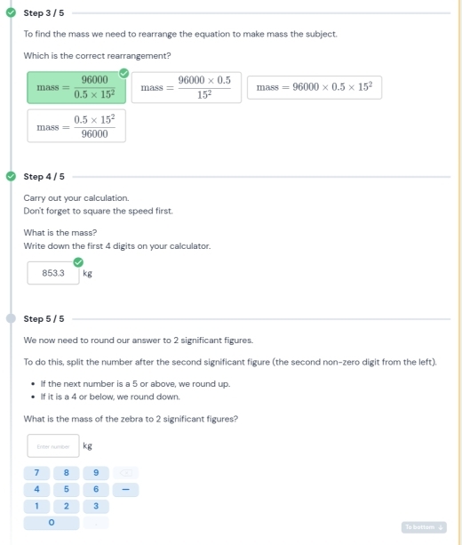 Solved: To find the mass we need to rearrange the equation to make mass ...