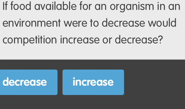 Solved: If food available for an organism in an environment were to decrease would competition ...