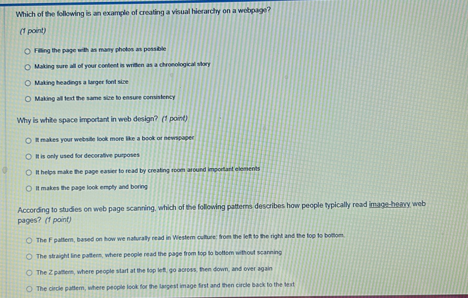 Solved: Which of the following is an example of creating a visual ...