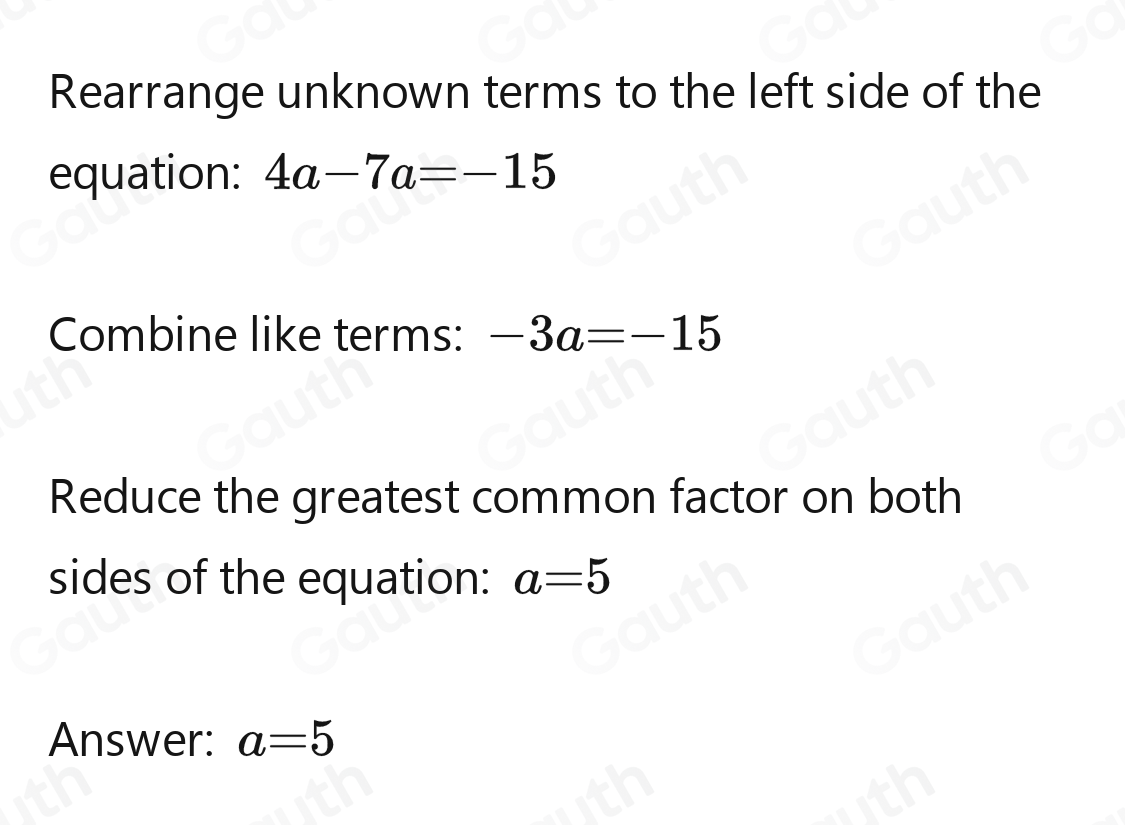 Solved Solve 15 4a 7a A Math