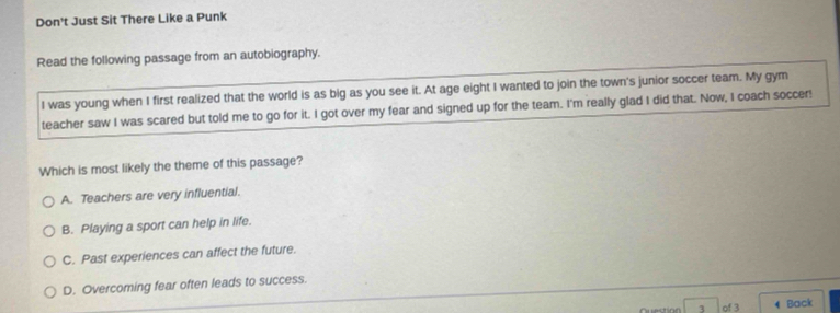 Solved: Don't Just Sit There Like a Punk Read the following passage ...