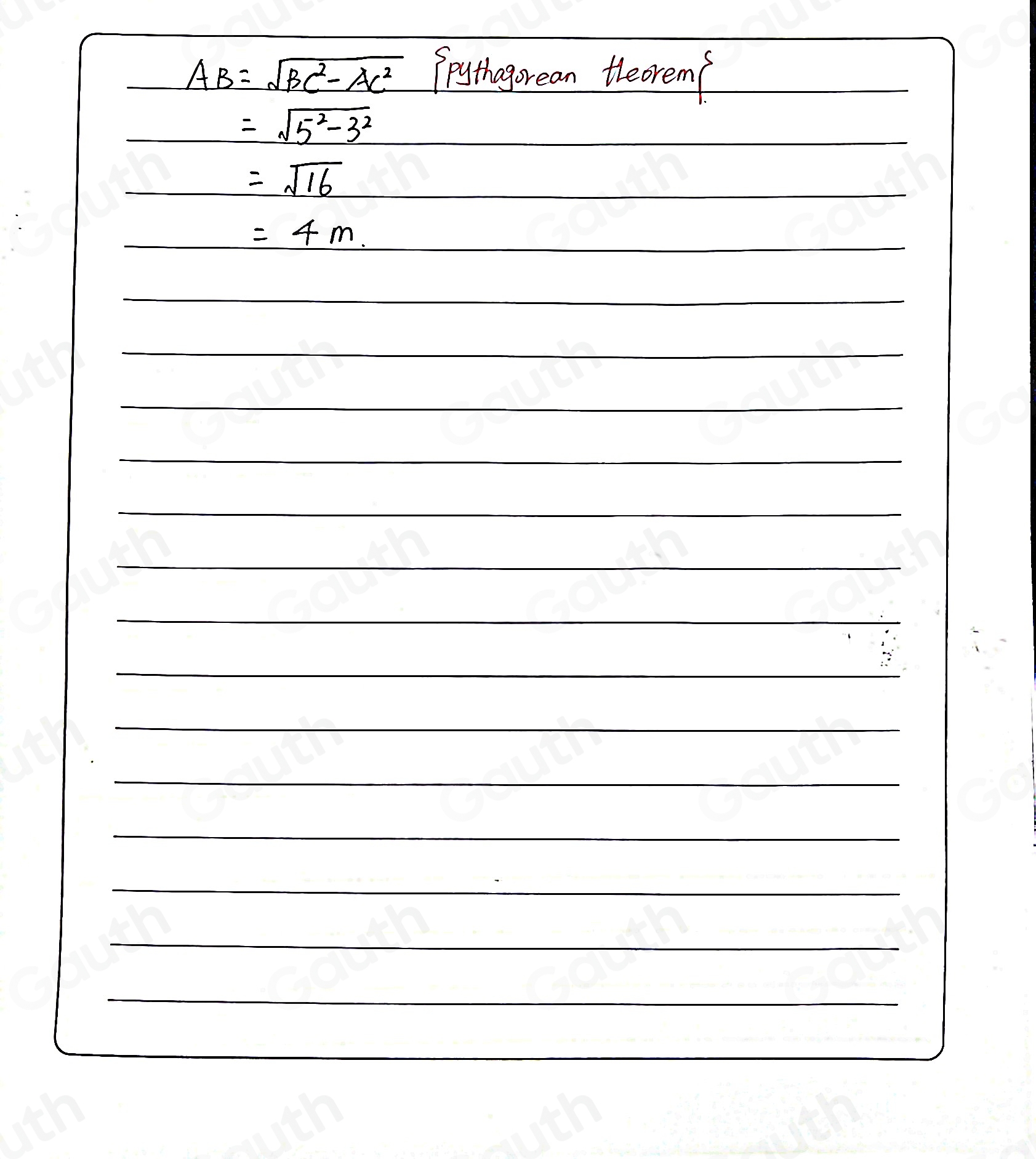 Solved: Find the missing side lengths of the right triangles below ...