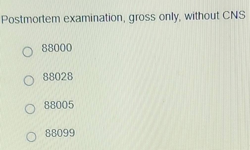 Solved: Postmortem examination, gross only, without CNS 88000 88028 ...