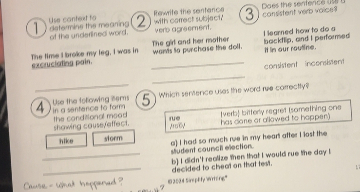 Solved: Does the sentence use a 1 determine the meaning 2 Rewrite the ...