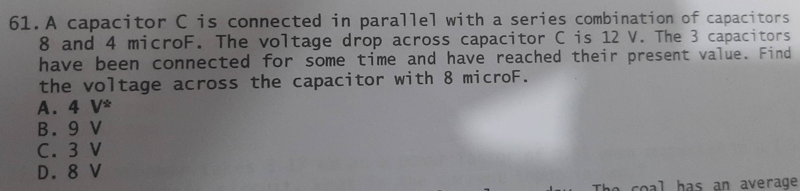 Solved: A capacitor C is connected in parallel with a series ...