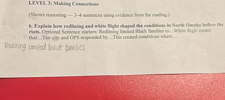 Solved: LEVEL 3: Making Connections (Shows reasoning — 3-4 sentences ...