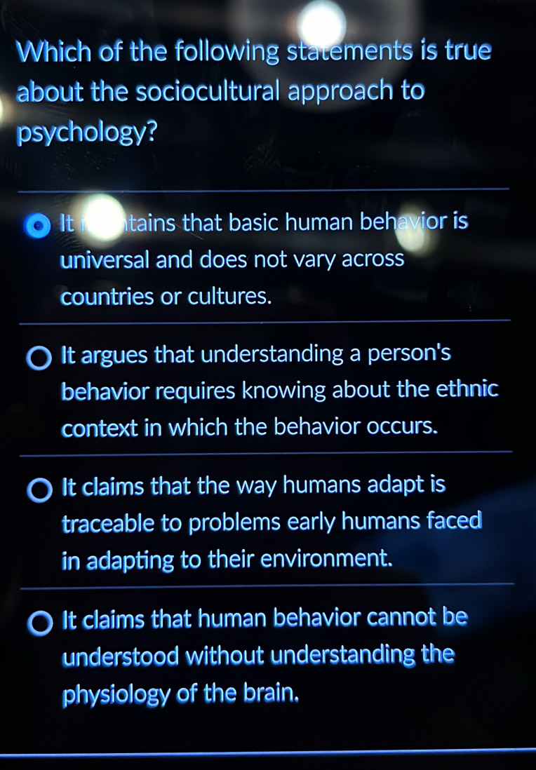 Solved: Which of the following statements is true about the ...