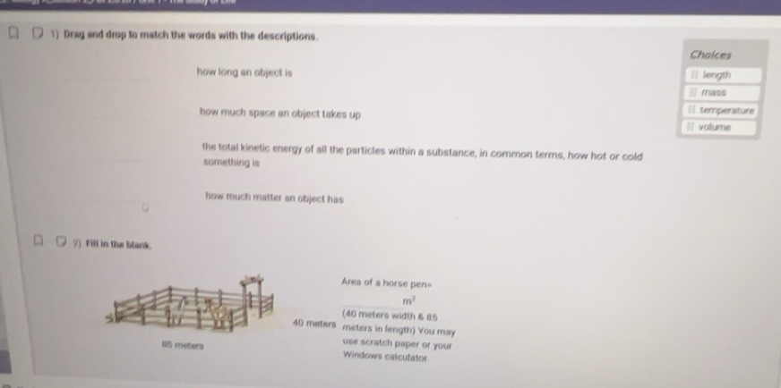 Solved: Drag and drop to match the words with the descriptions. how ...