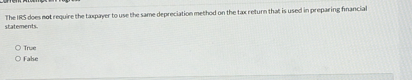 Solved: The IRS does not require the taxpayer to use the same ...