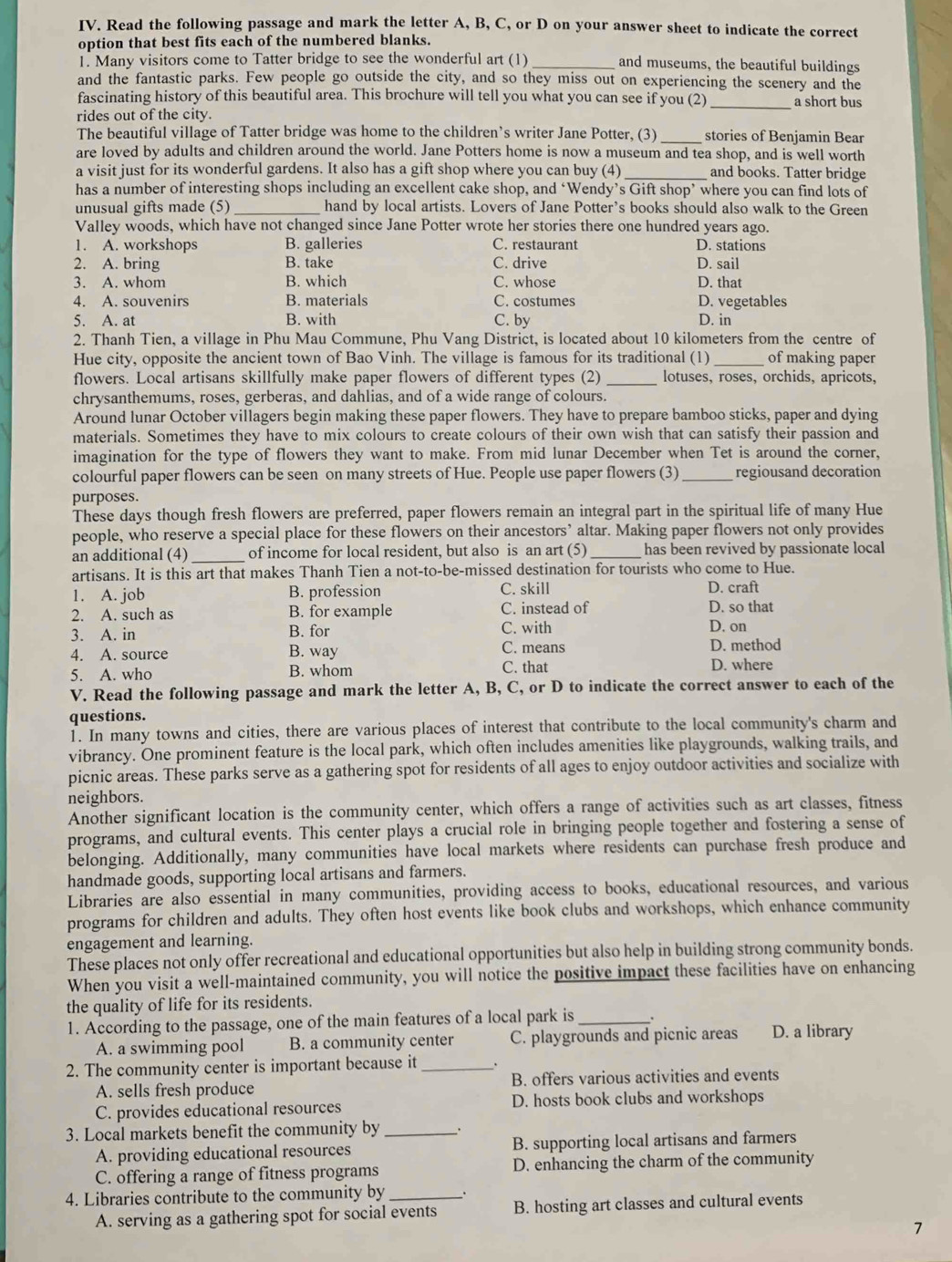 Giải quyết:Read the following passage and mark the letter A, B, C, or D ...