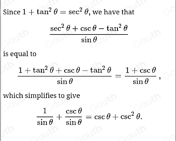Solved: Which of the following shows the simplified form of (sec^2θ ...