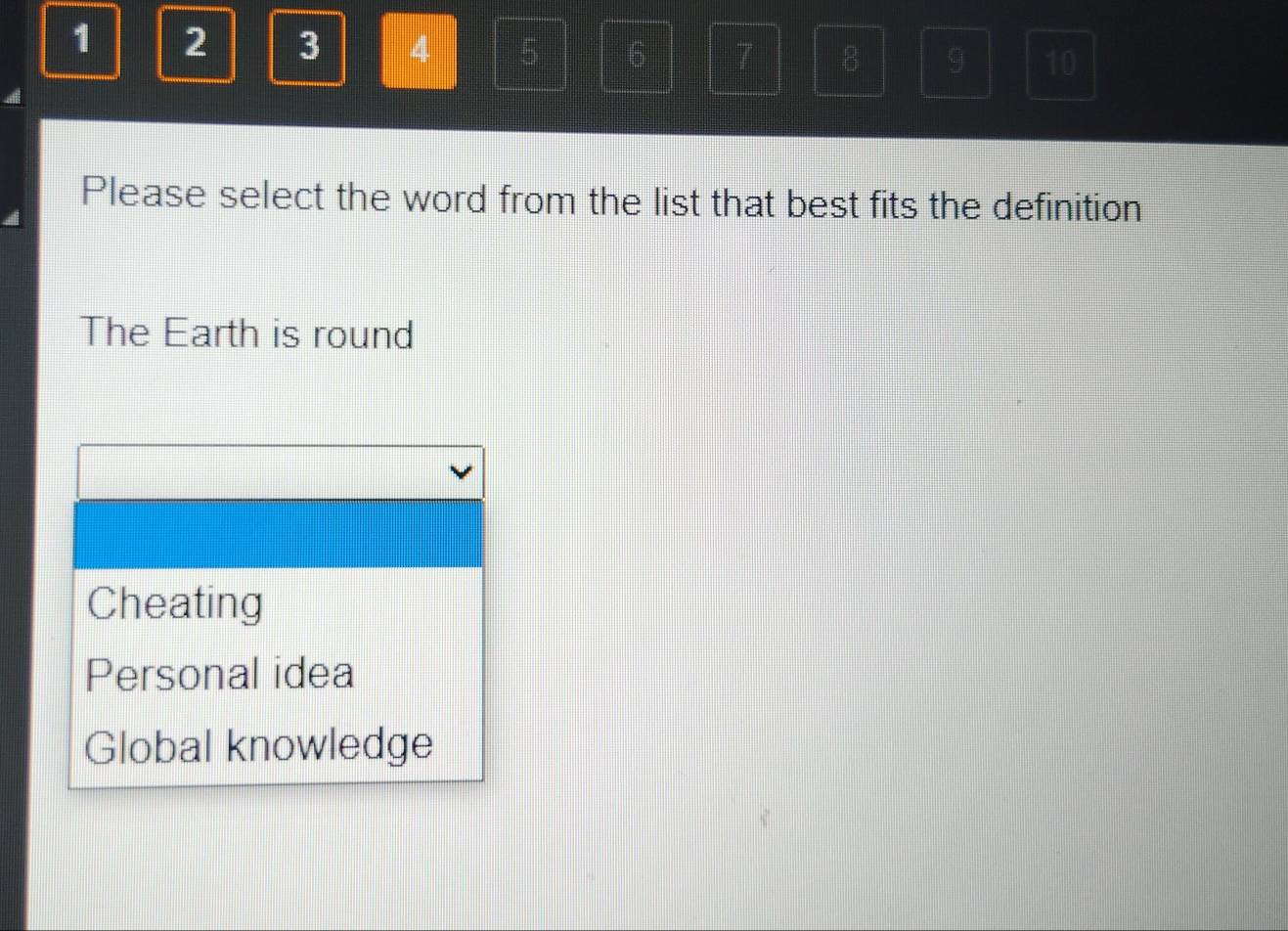 Solved: 1 2 3 4 5 6 7 8 9 10 Please select the word from the list that ...