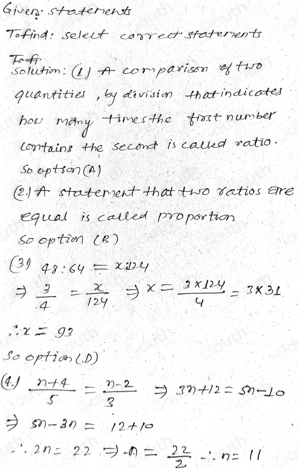 Solved: Choose the letter that corresponds to the correct answer 1. A comparison of two ...