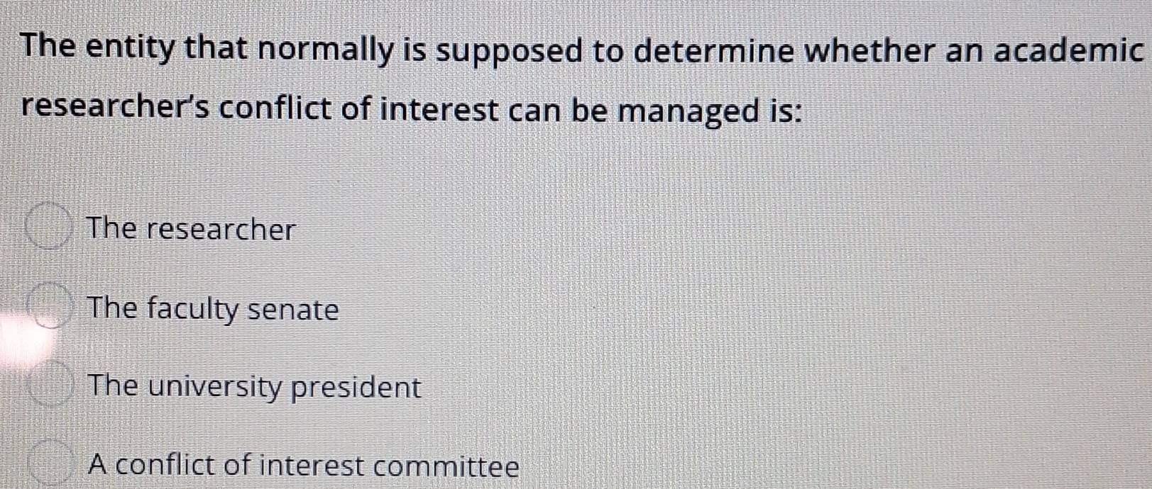 Solved: The entity that normally is supposed to determine whether an ...