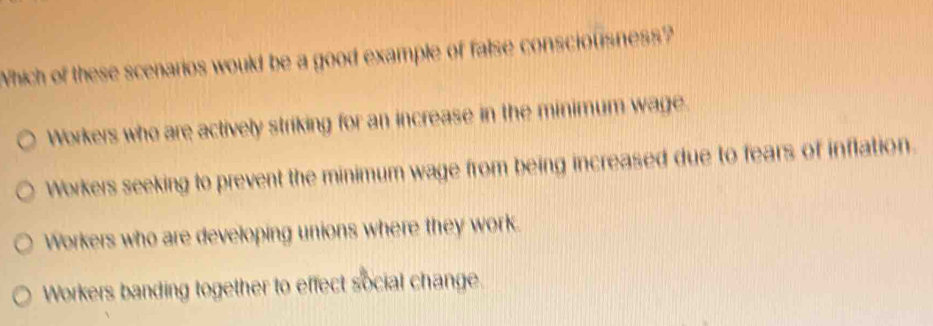 Solved: Which of these scenarios would be a good example of false ...