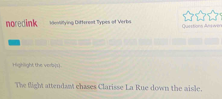 Solved: noredink Identifying Different Types of Verbs Questions Answer ...