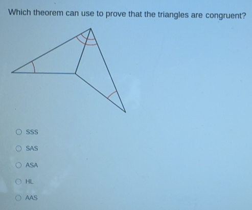 Résolu :Which theorem can use to prove that the triangles are congruent ...